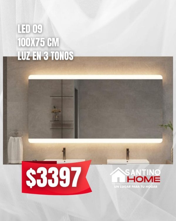 Espejo Modelo LED 09 – Rectangular con Luz LED – Santino Home
